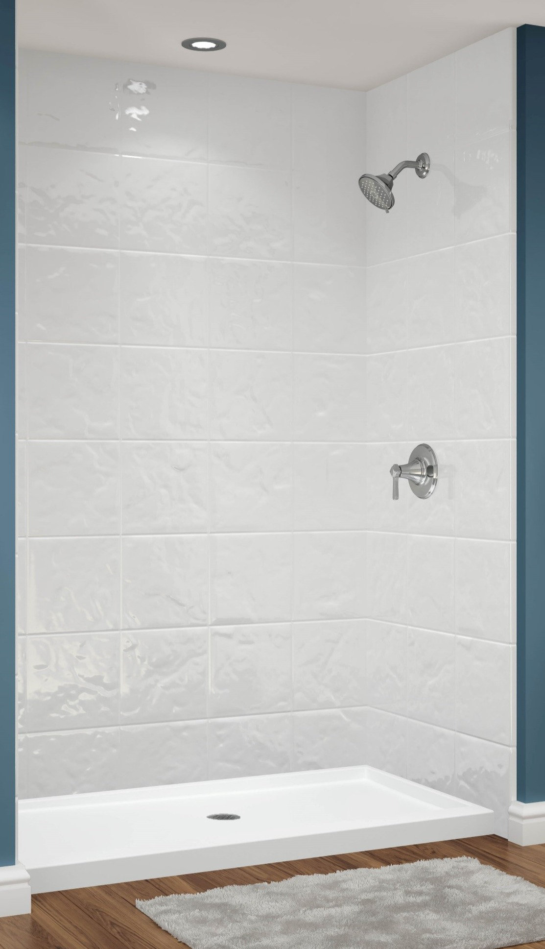 Avora Bath 12x12 Tile White Acrylic Alcove Shower System | Wayfair