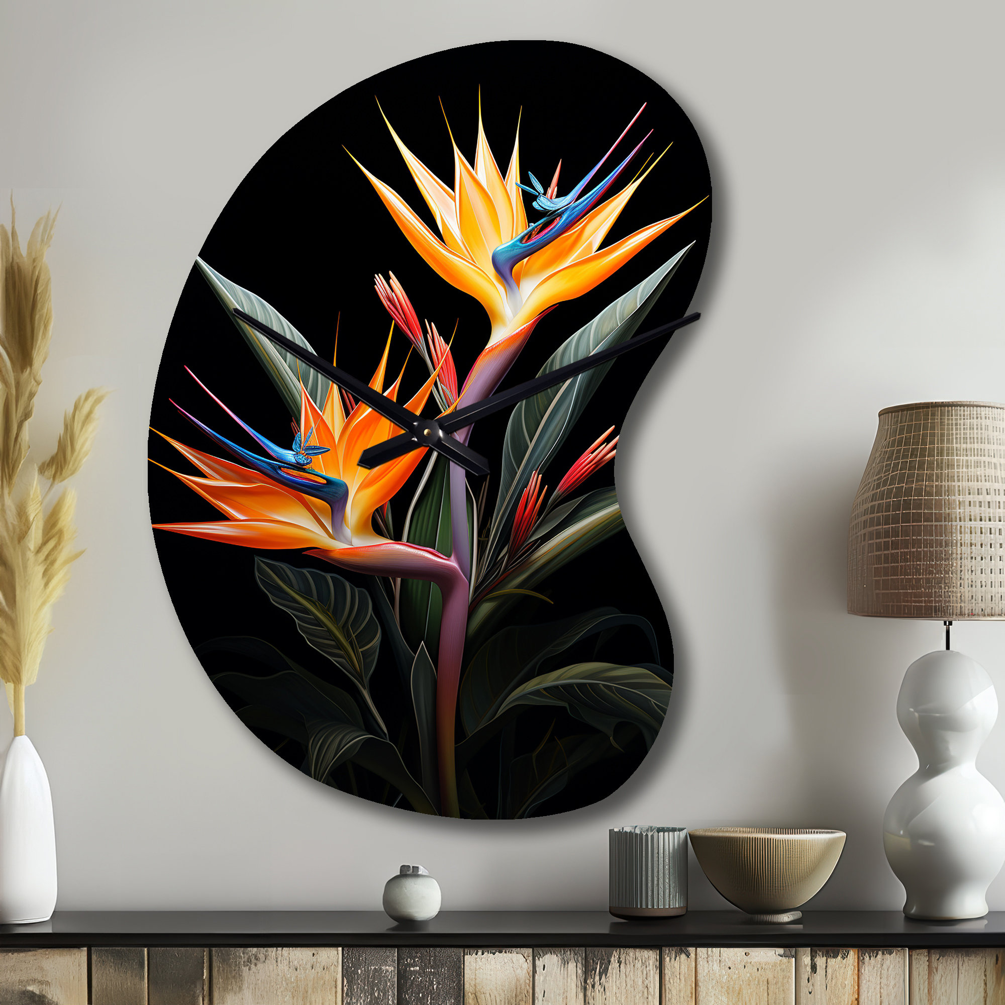 Design Art Birds Of Paradise II - Asymmetrical Birds Of Paradise Metal ...
