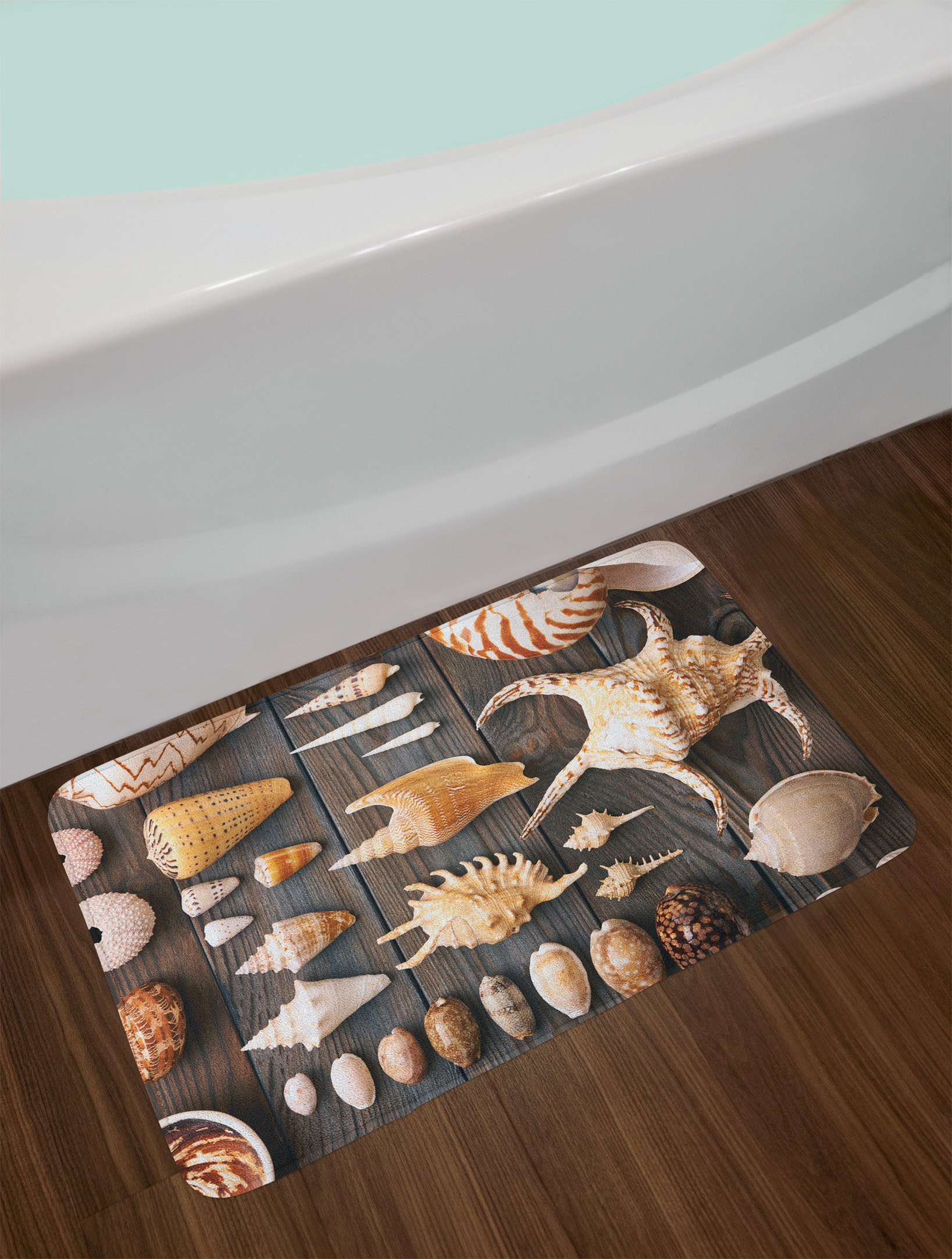 East Urban Home Seashell Seashells Bath Rug | Wayfair