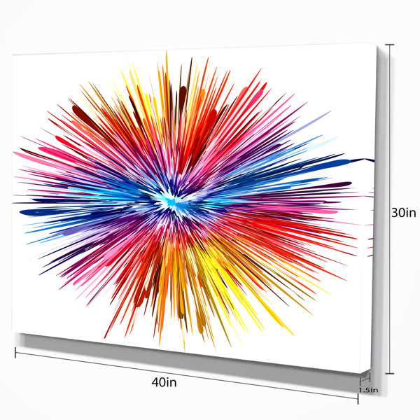 DesignArt Color Explosion Abstract Graphic Art on Wrapped Canvas ...