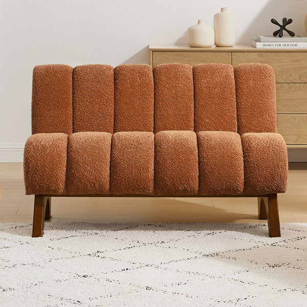 Lark Manor Delsol 48'' W Upholstered Tufted Loveseat with rubberwood ...