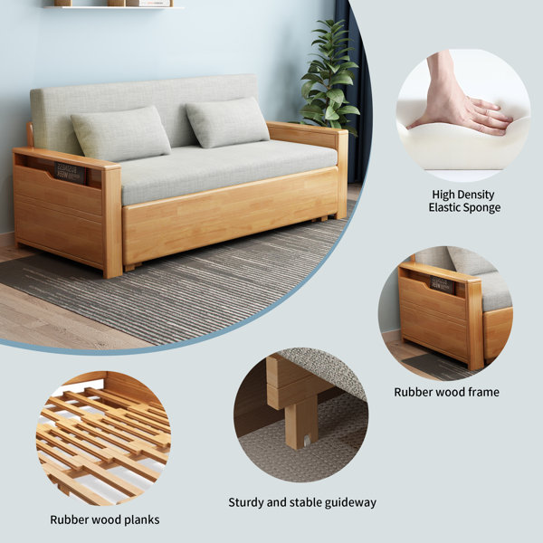 Latitude Run® 59"queen Convertible Sofa Sleeper With Storage,grey ...