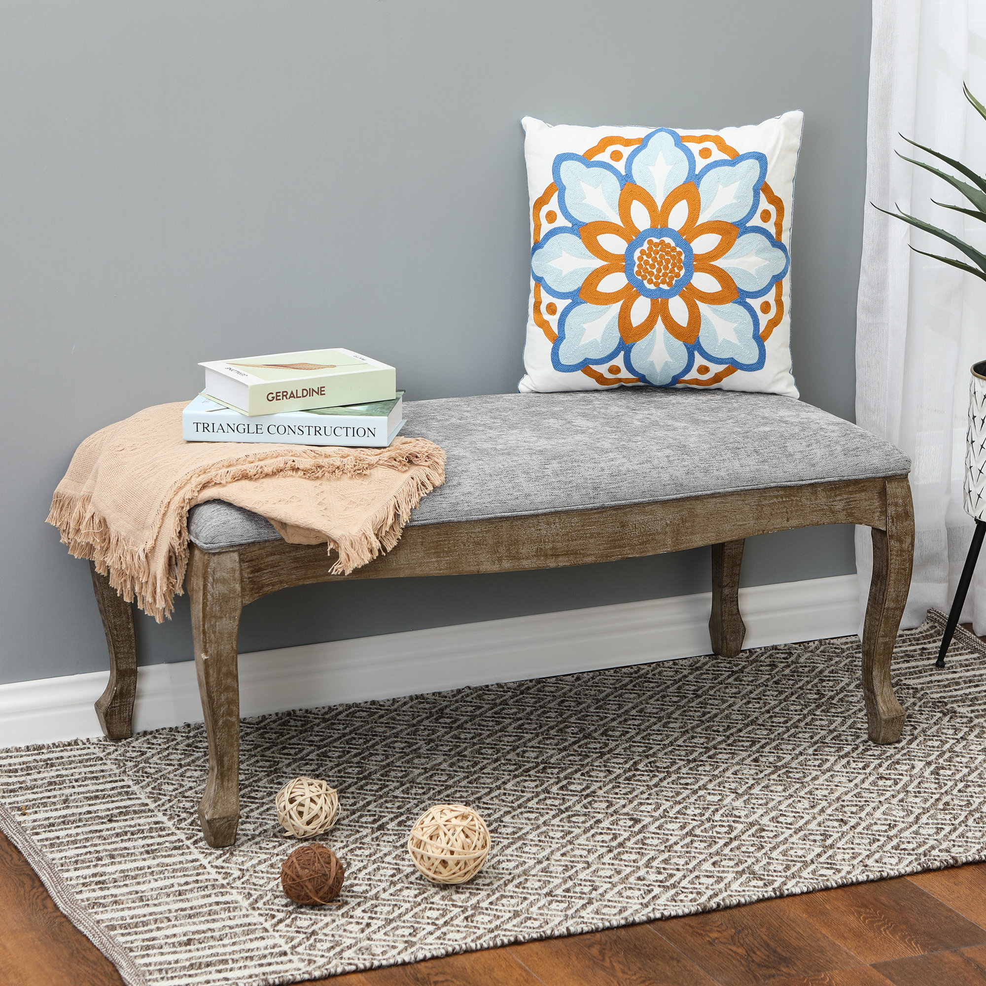 One Allium Way® Nystrom Linen Upholstered Bench & Reviews - Wayfair Canada