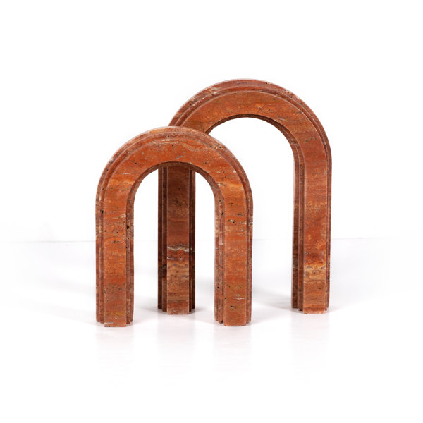 Loon Peak® Dorles 2 Piece Travertine Arches Set | Wayfair