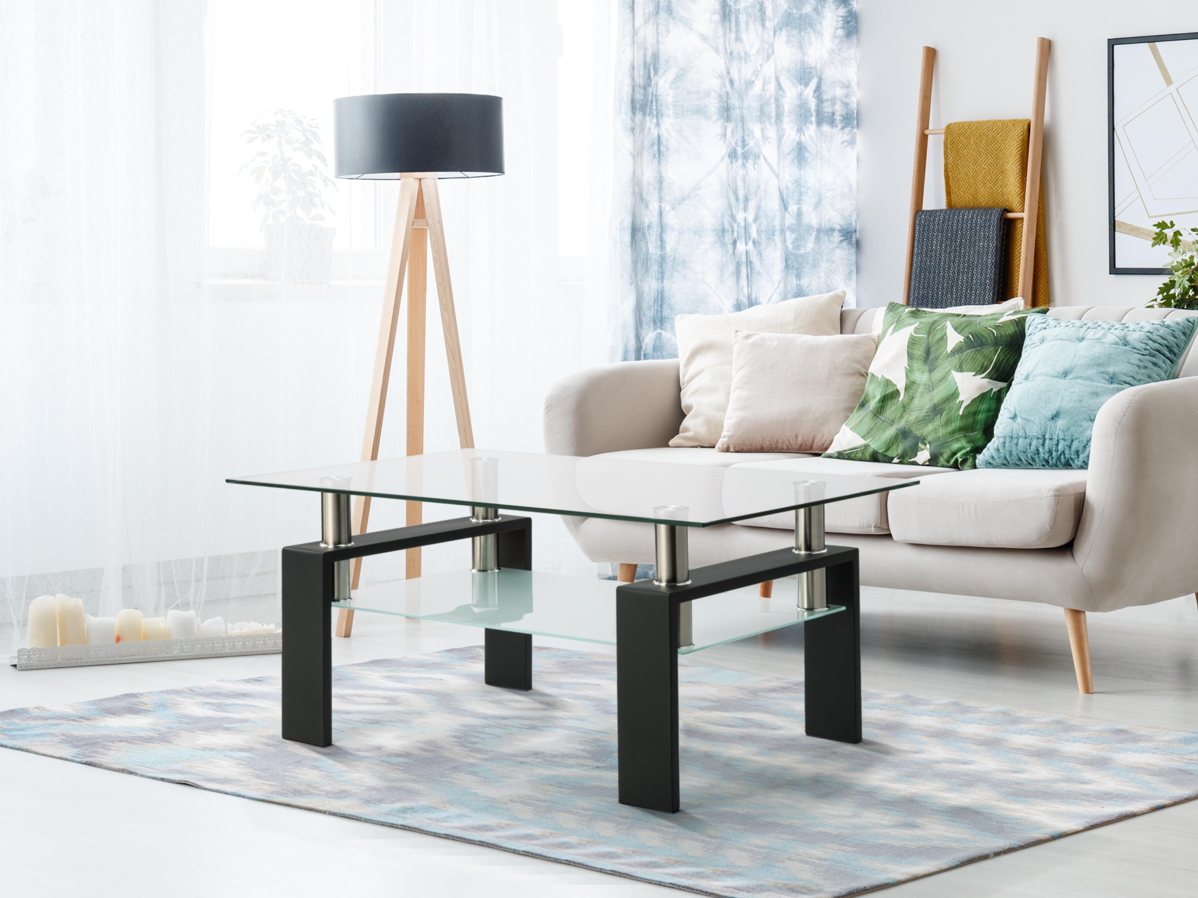 Wrought Studio Anease Glass Top Single Coffee Table | Wayfair