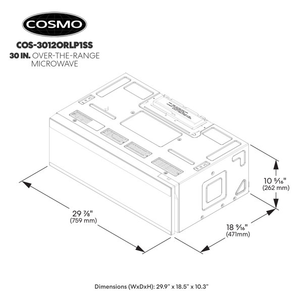 Cosmo 30 in. Slim Over the Range Microwave with Automatic Presets ...