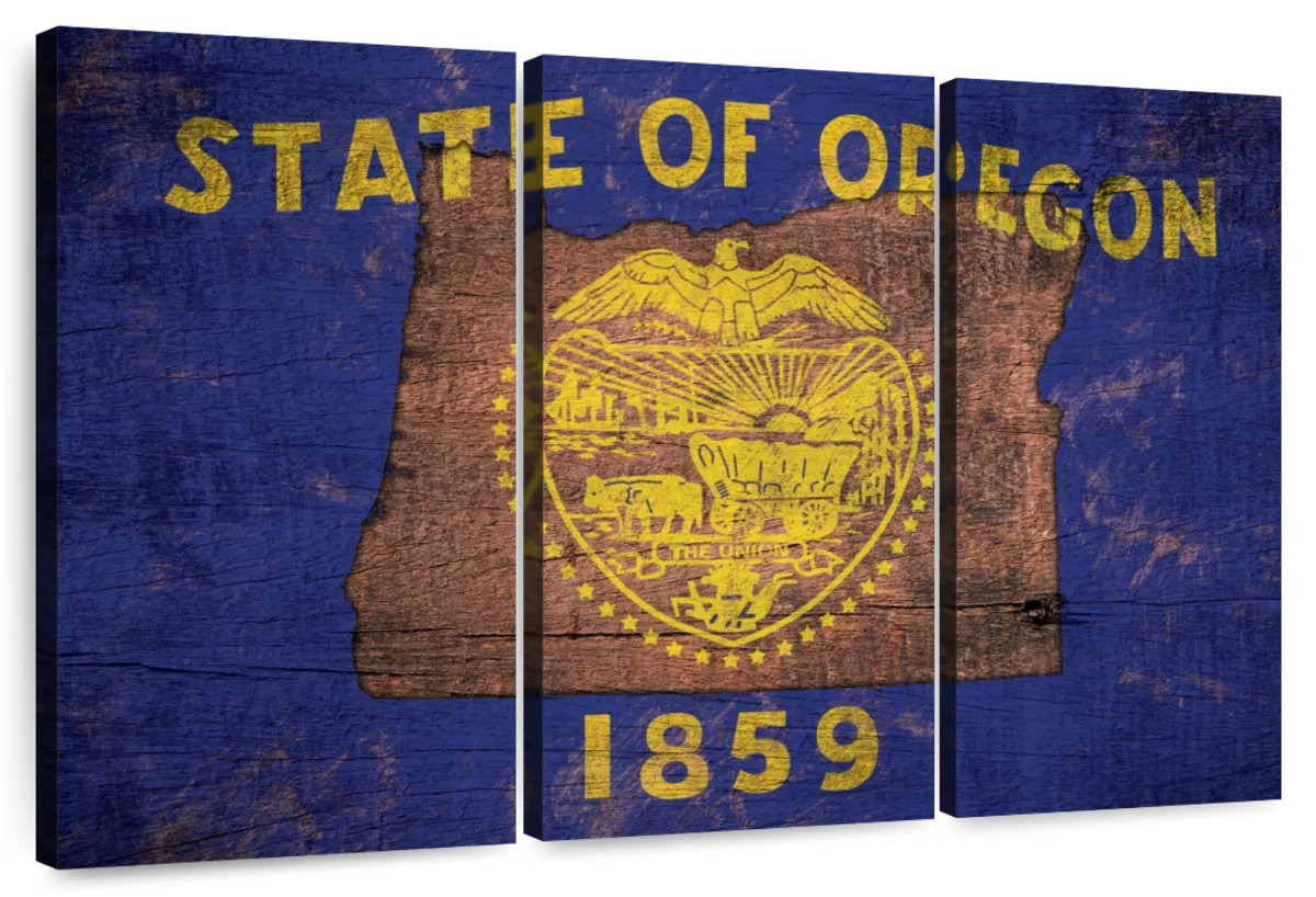 Latitude Run® State Map Over Oregon Flag - Wayfair Canada