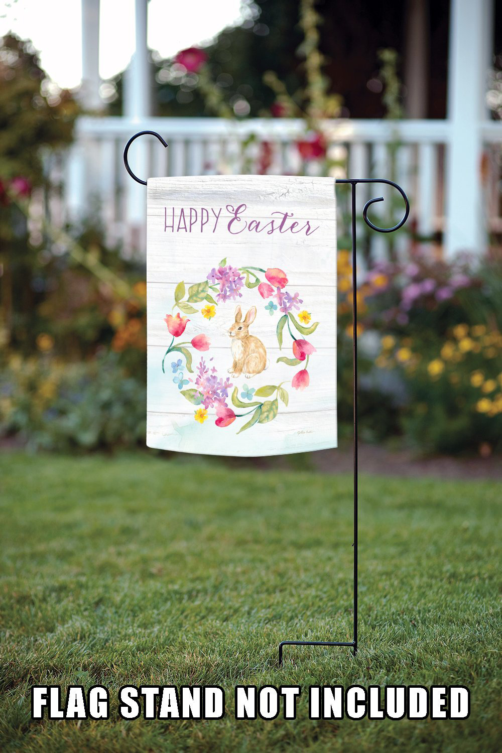 Toland Home Garden Easter Bunny Wreath 2-Sided Polyester House Flag ...