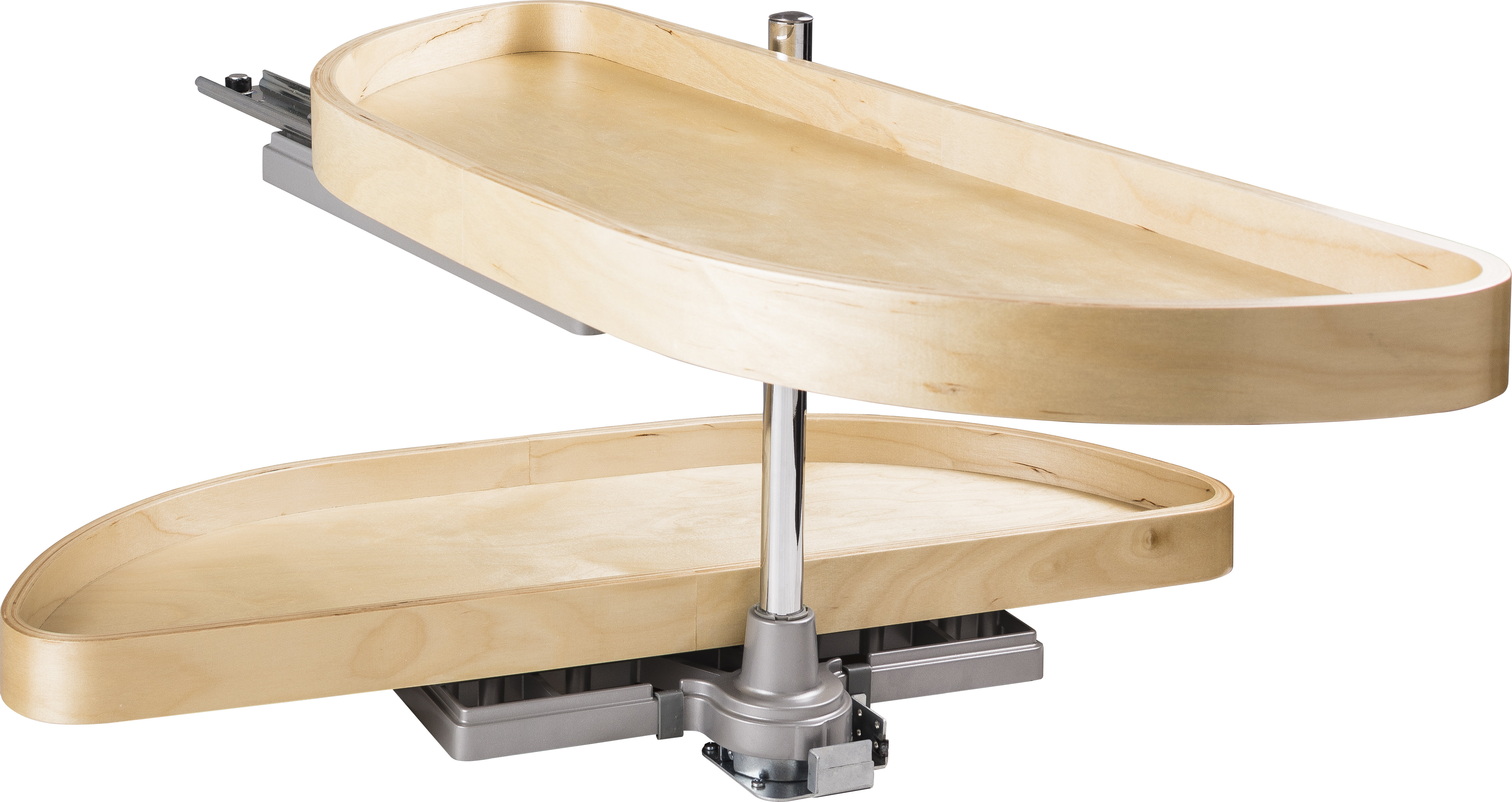 Hardware Resources Half-Moon Lazy Susan Set with Wood Trays | Wayfair