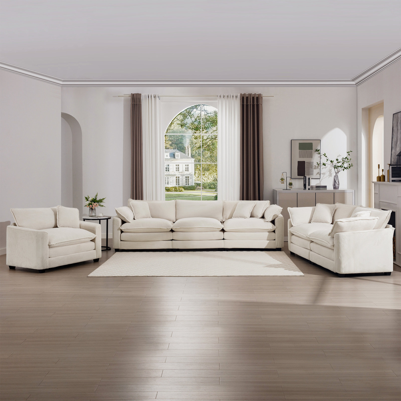 Ebern Designs Modern Sofa 3 Piece Sectional Sofa Sectional Sofa ...