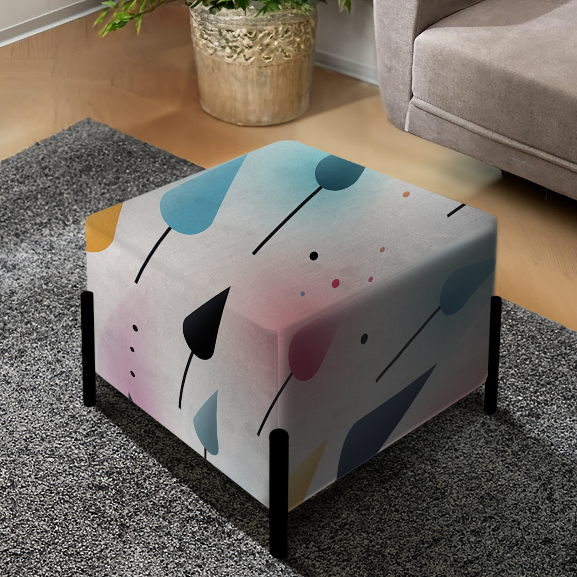 Design Art Pastel Scandinavian Geometric Shapes - Geometric Square ...