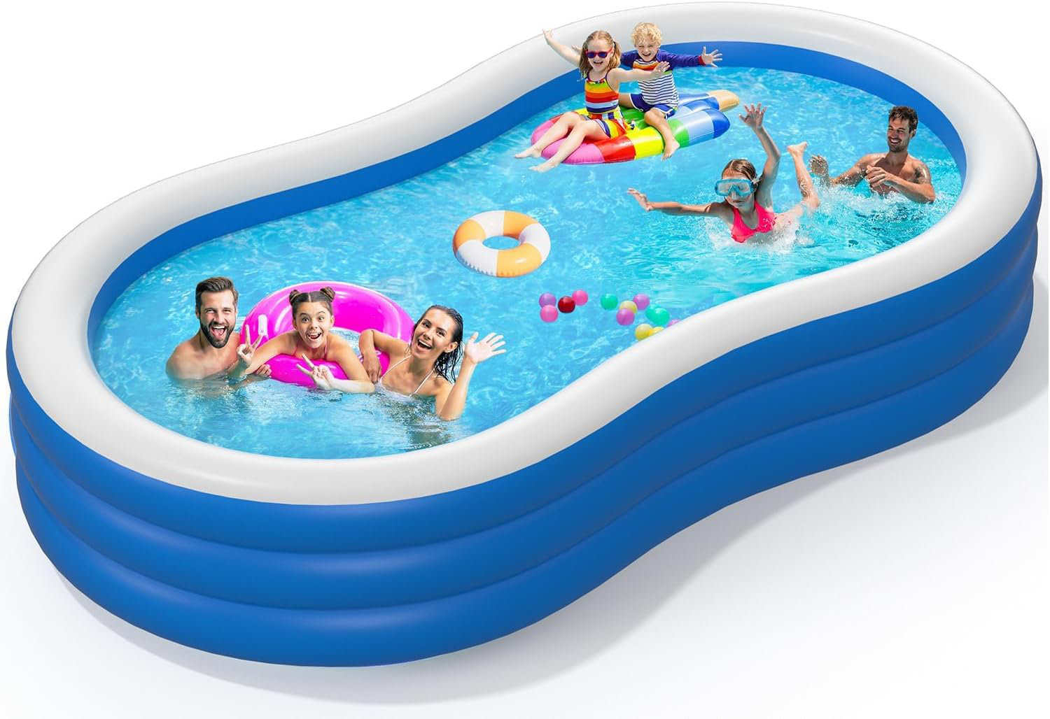 allthebeans4less Extra Large Inflatable Pool - 145" X 74" X 22 ...