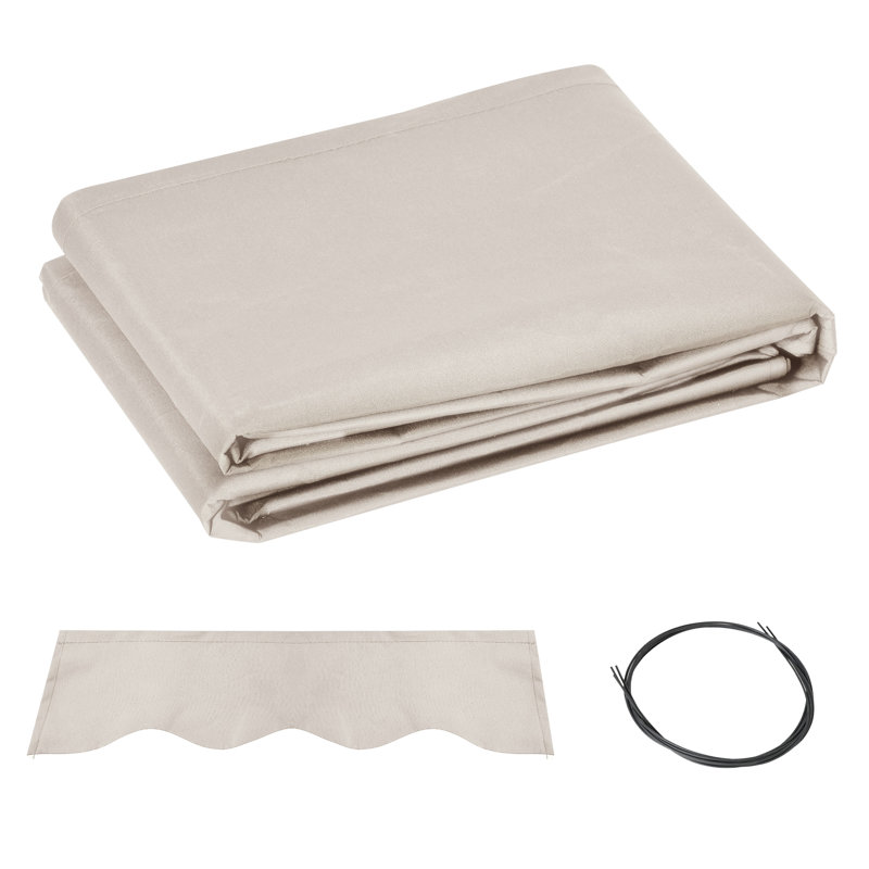 Outsunny 282cm W x 250cm D Polyester Cover Retractable Awning Fabric ...