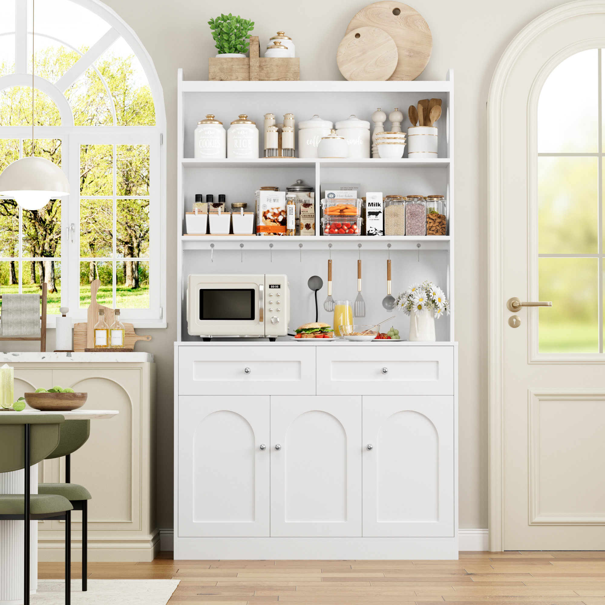 Lark Manor 73" H Kitchen Pantry Cabinet, White - Wayfair Canada