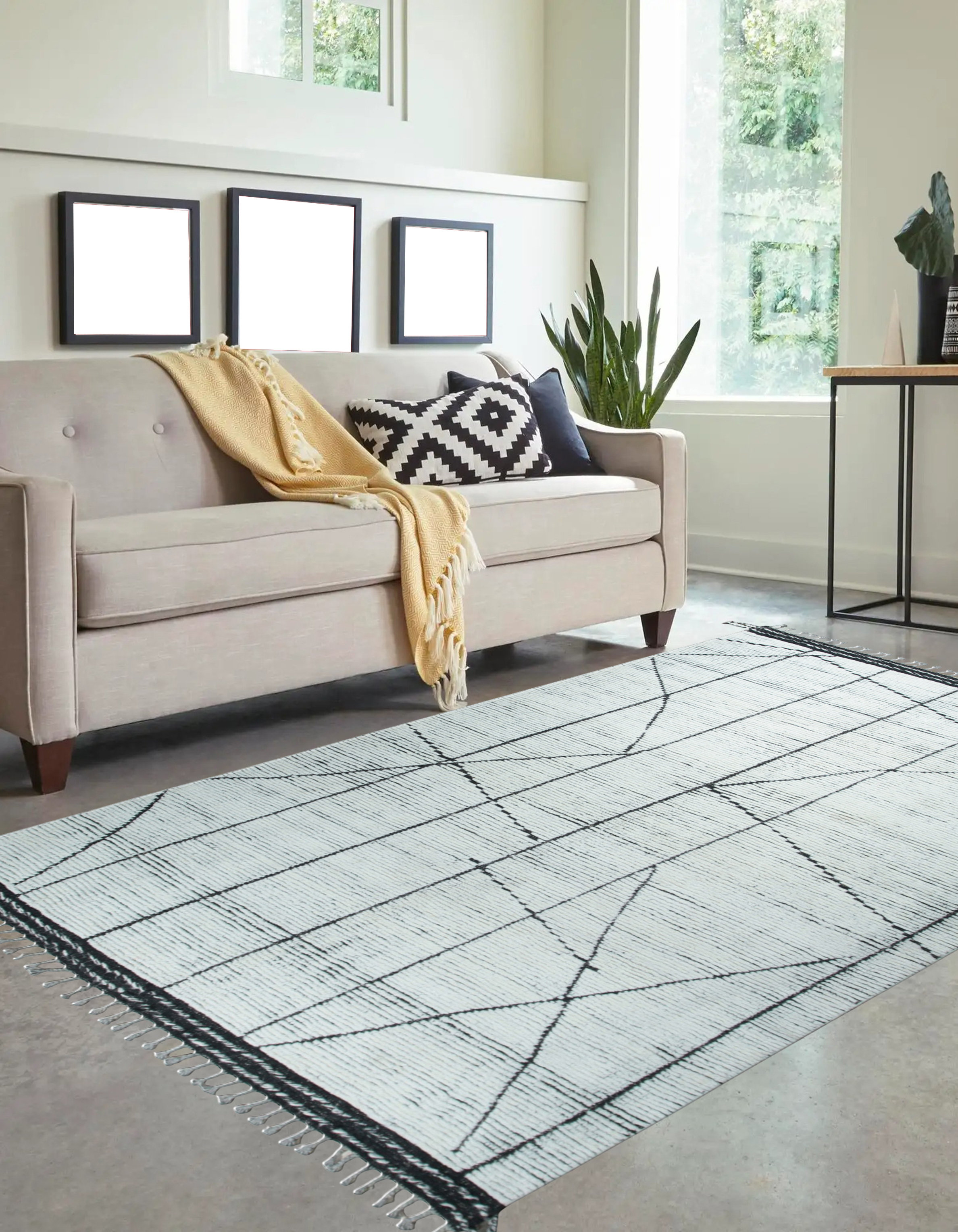 Dakota Fields Refined Marrakech Ivory Hand-Knotted Wool Rug | Wayfair