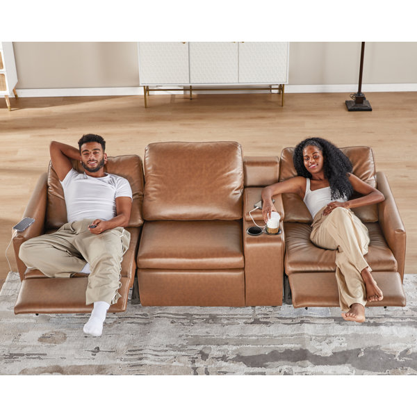 Hokku Designs Power Recliner, Reclining Sectional Sofa With Console ...