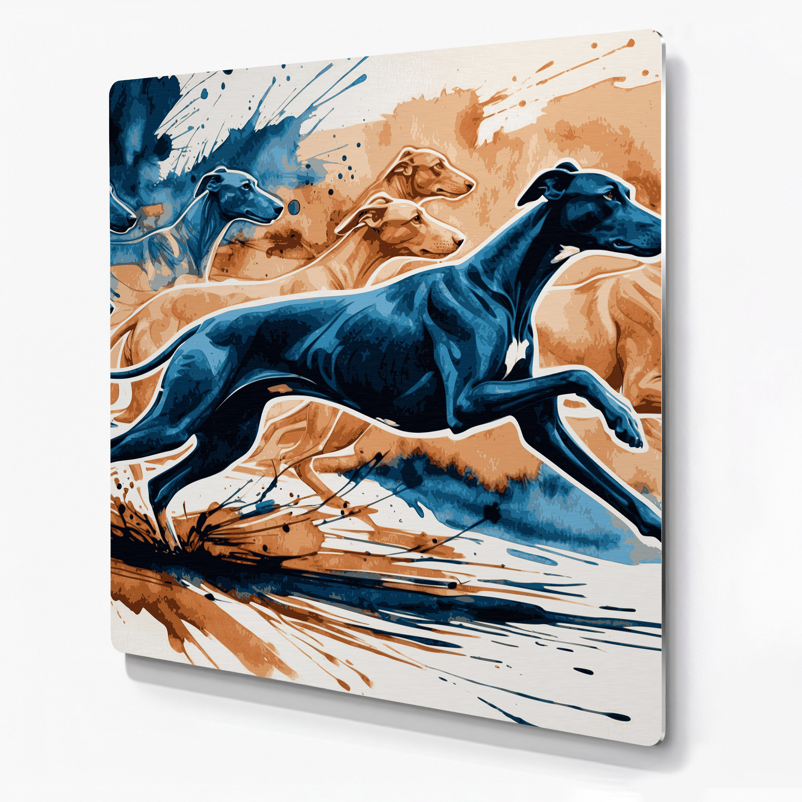 Hokku Designs Dogs Whippet Beige Metal Wall Art | Wayfair