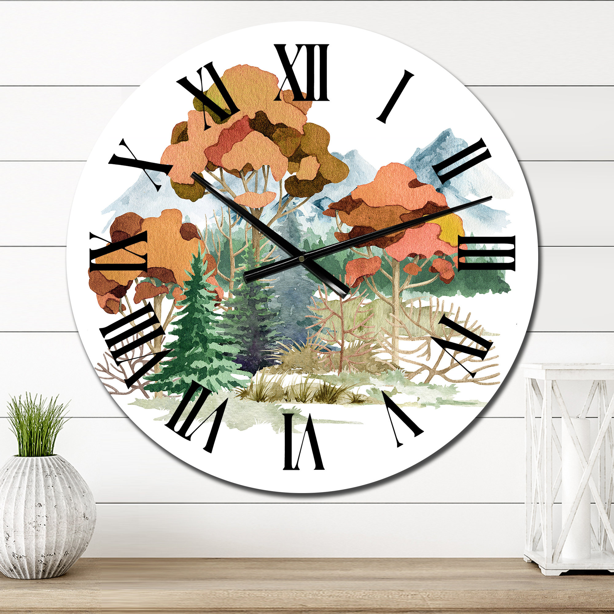 East Urban Home Forest Landscape Autumn Mountain Scene - Traditional ...