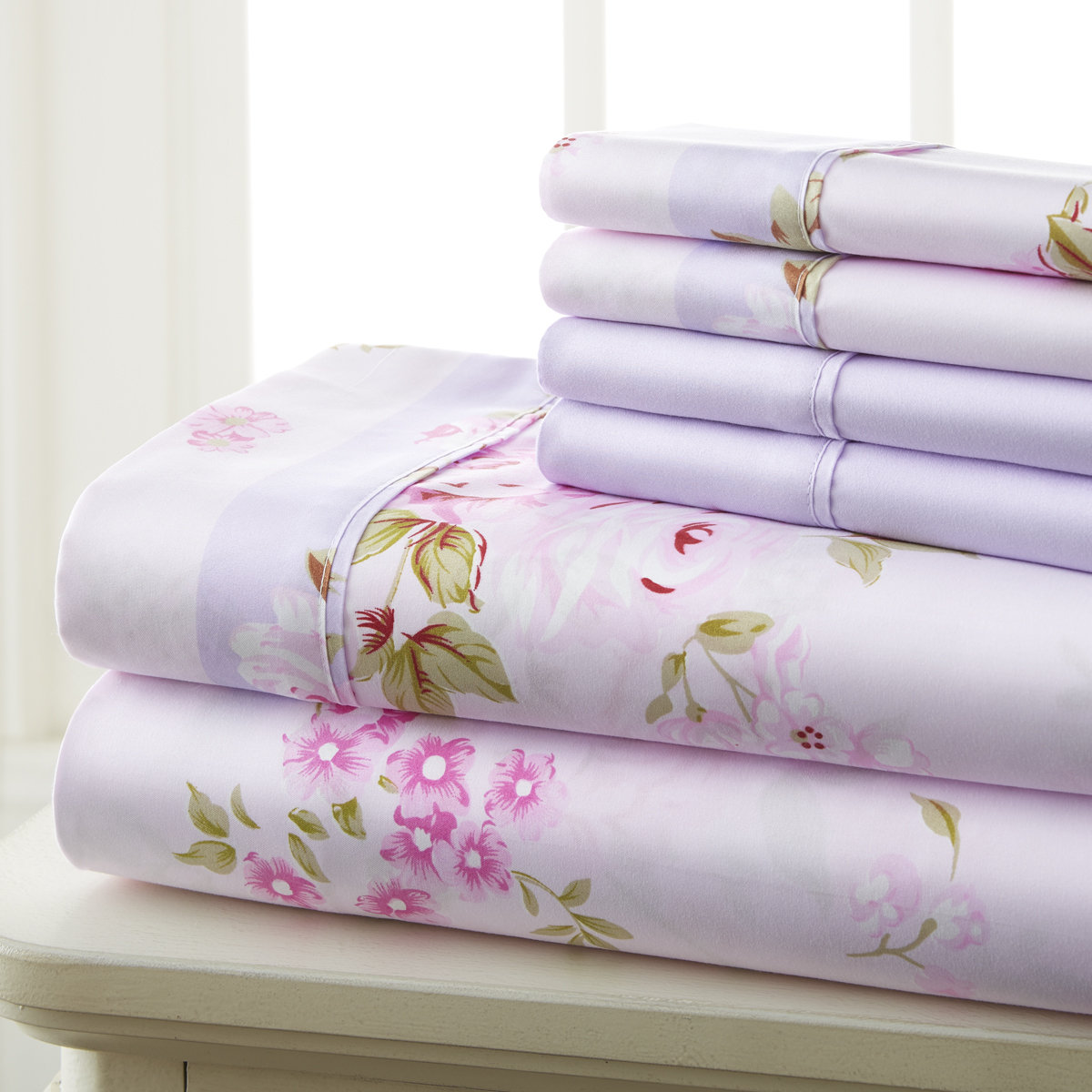 Spirit Linen Prestige Home Floral Microfiber Sheet Set & Reviews | Wayfair