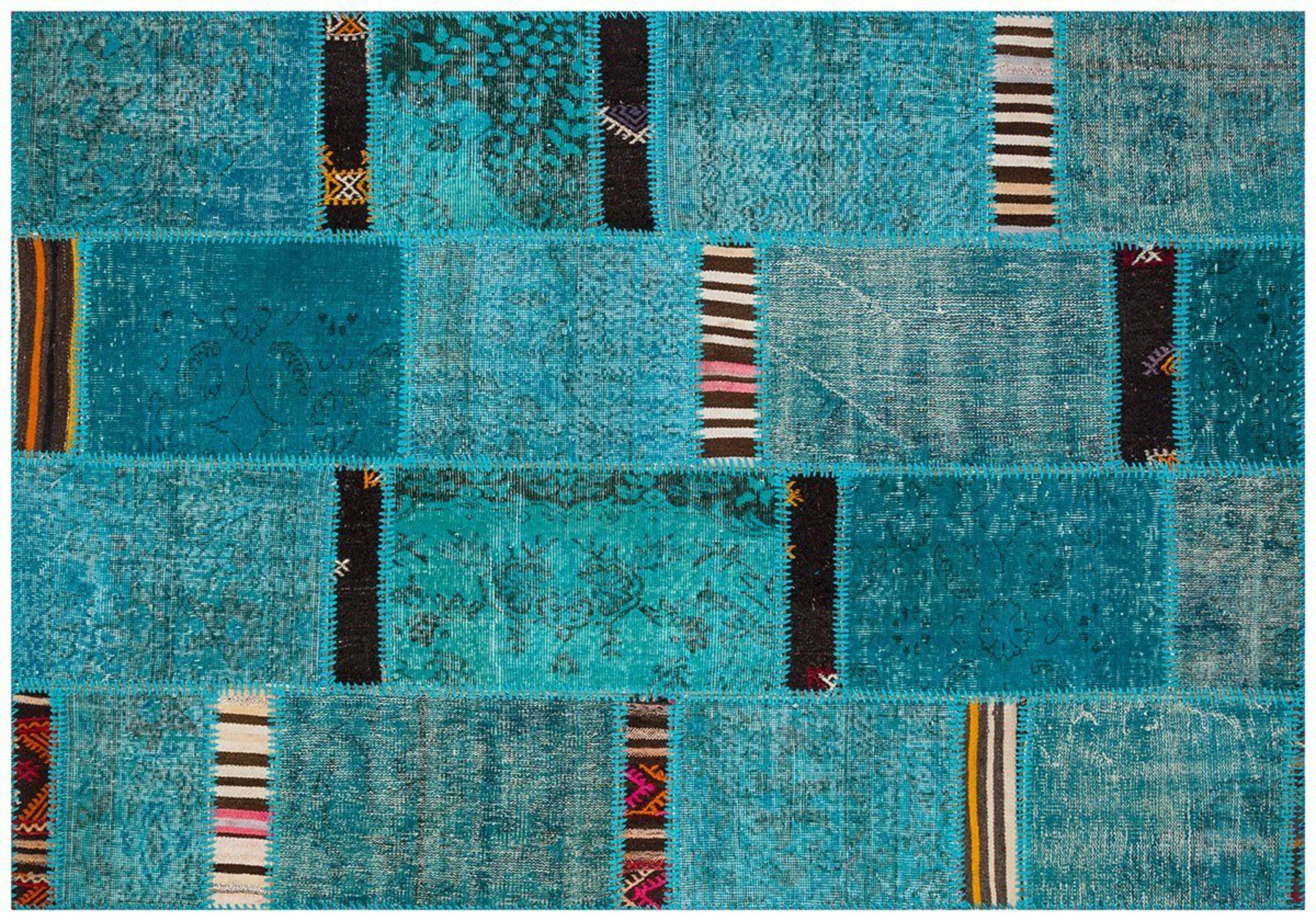 Isabelline Modern Kabishayan Handmade Turquoise Area Rug | Wayfair