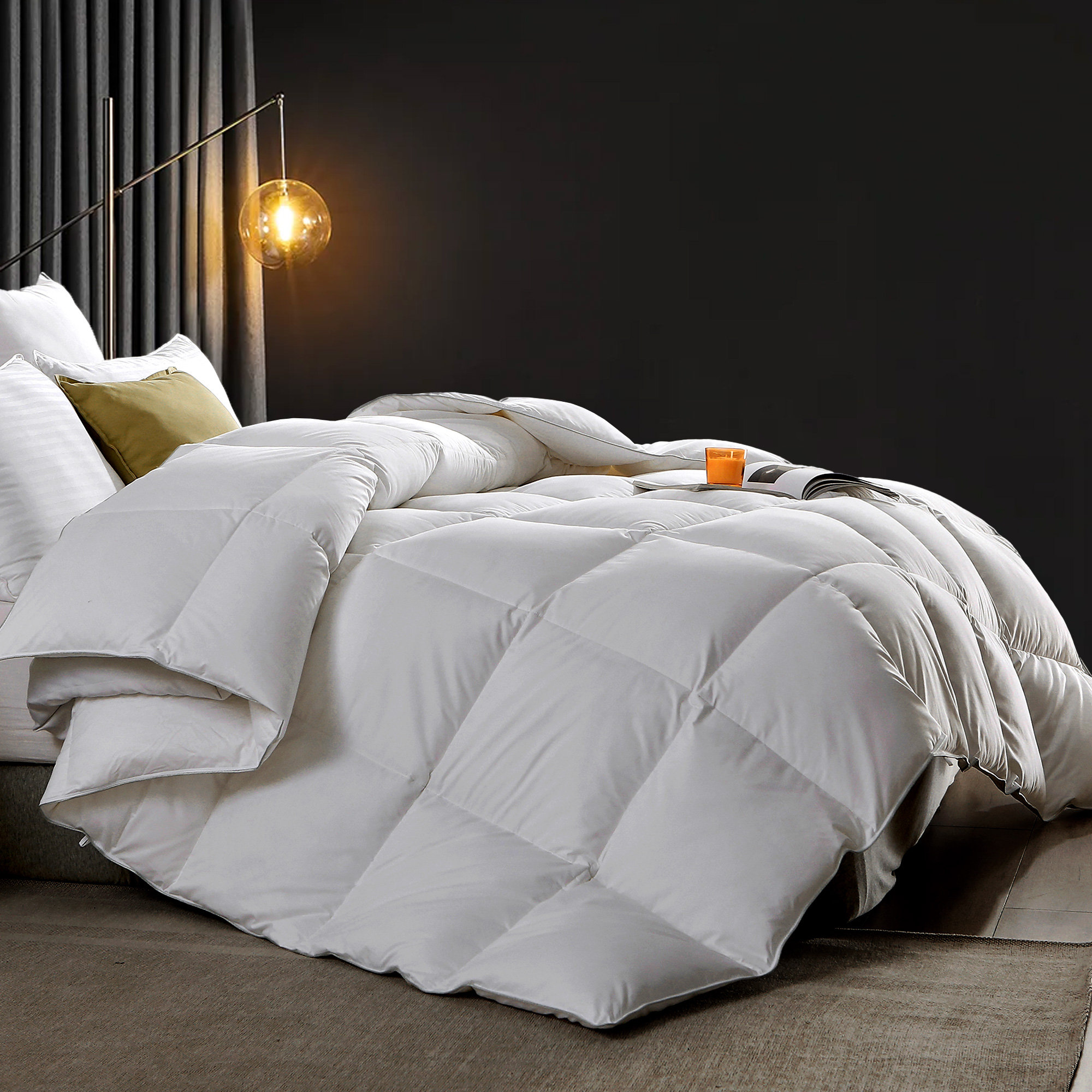 Alwyn Home Ultra Soft and Breathable All Seasons Feather Down Comforter ...