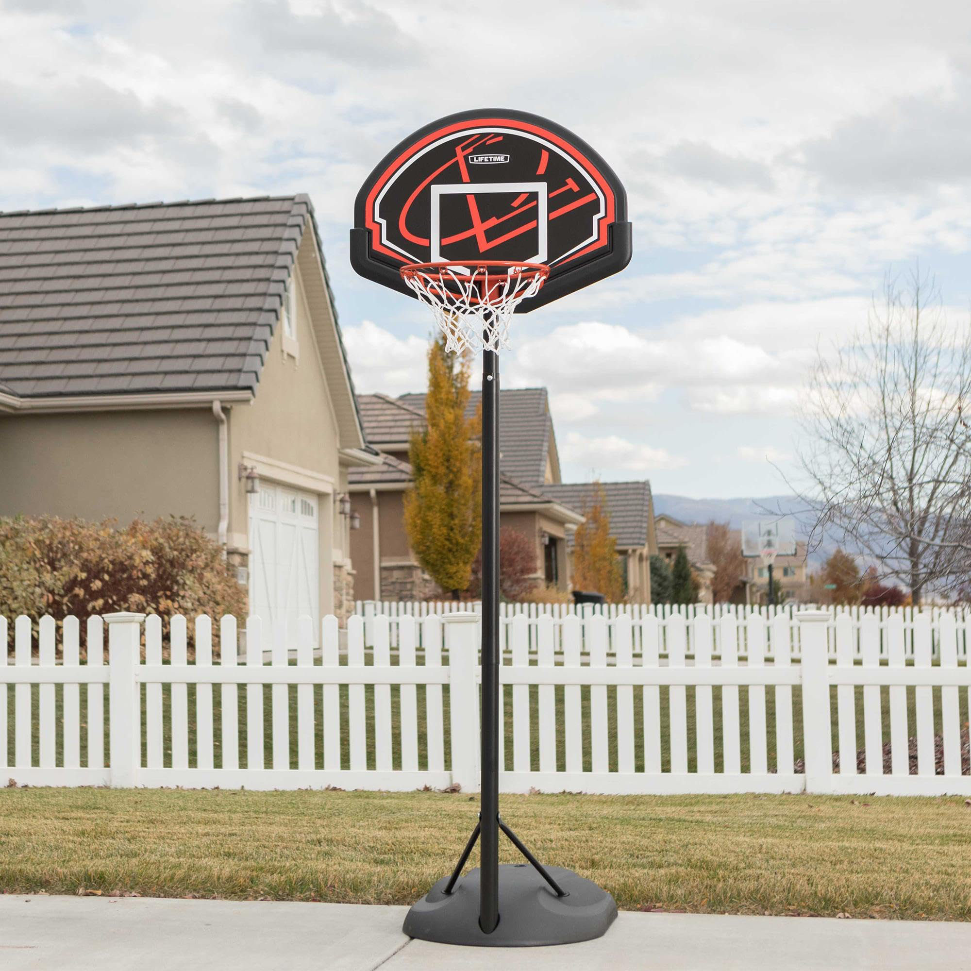 JETEHO 32" Youth Portable Basketball Hoop, Red And Black, 50"D X 32"W X ...