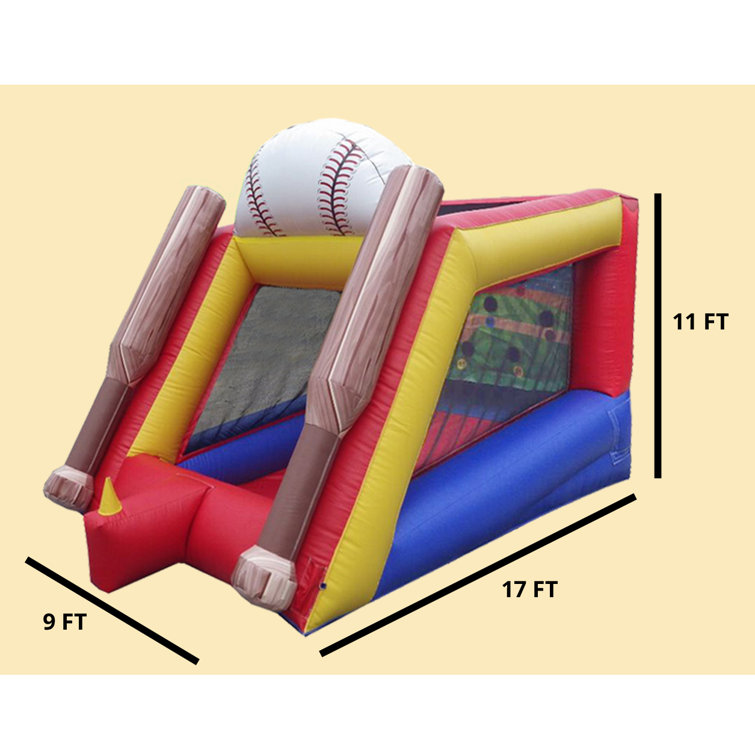 Jingo Jump 9' x 17' Inflatable Baseball with Balls and Air Blower | Wayfair