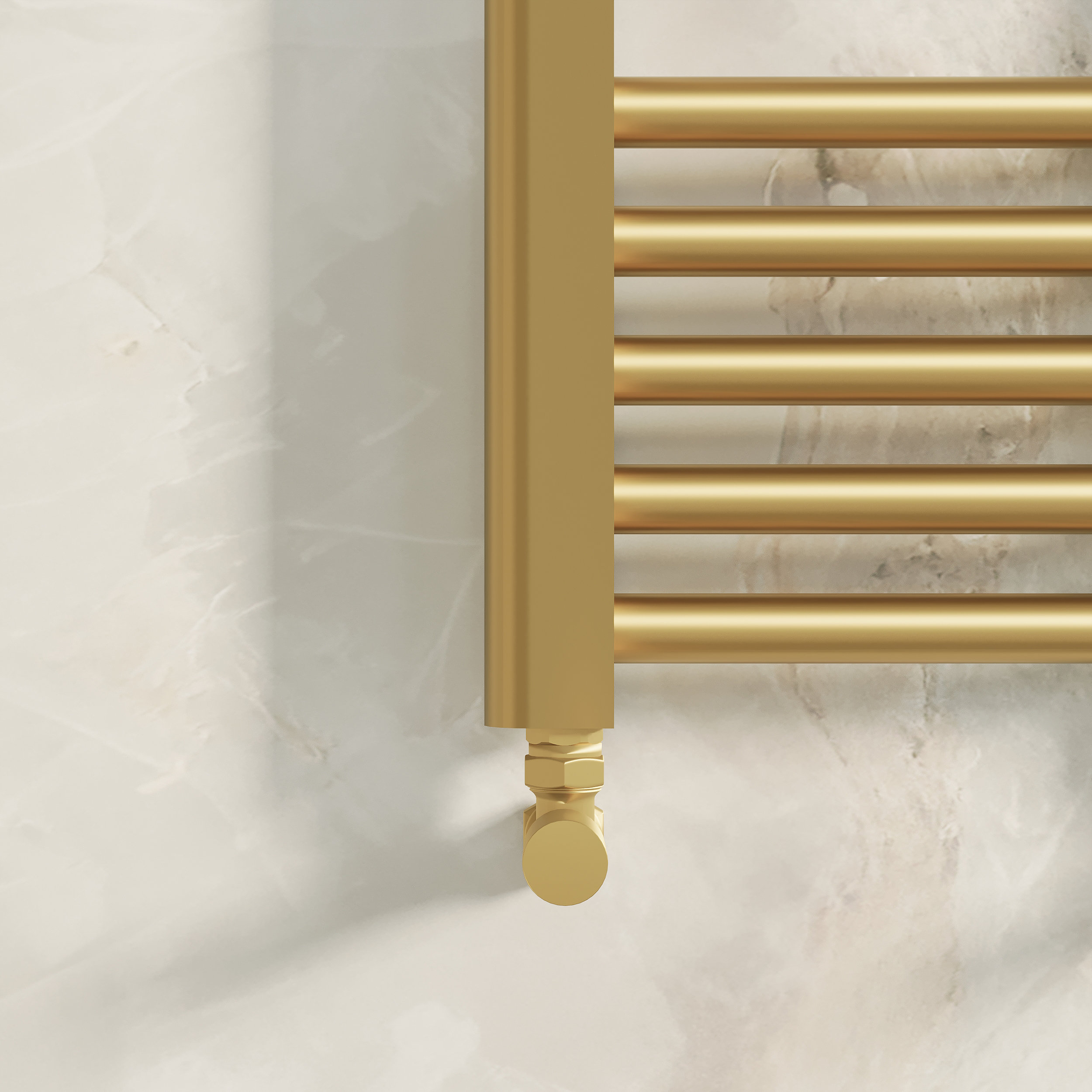 Canora Grey Bathesda Brushed Brass Ladder Towel Rail Radiator | Wayfair ...