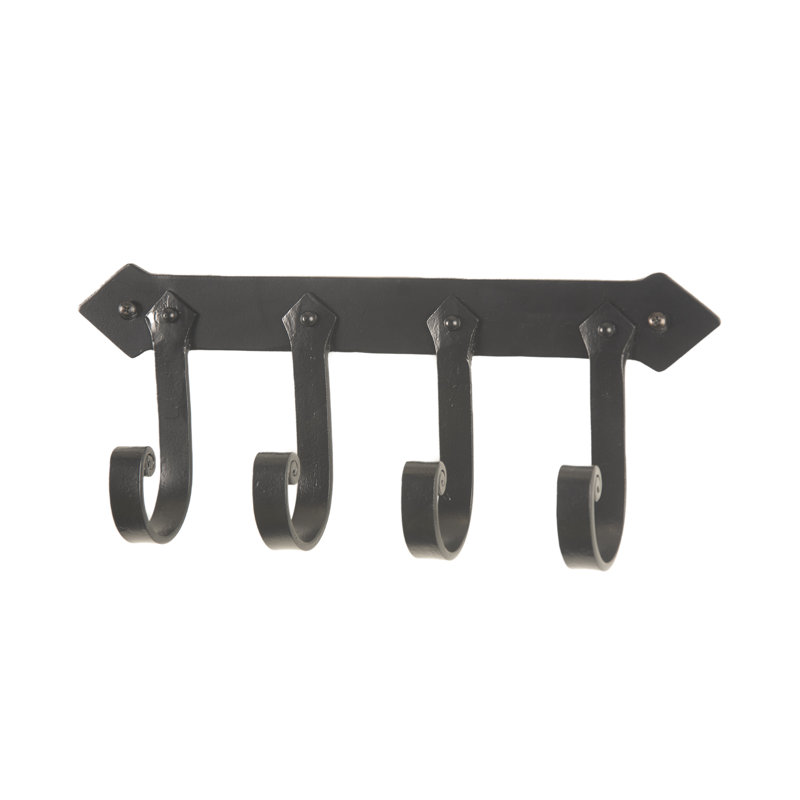 Artesano Iron Works Hand Forged 4 Iron Hook Rack | Wayfair