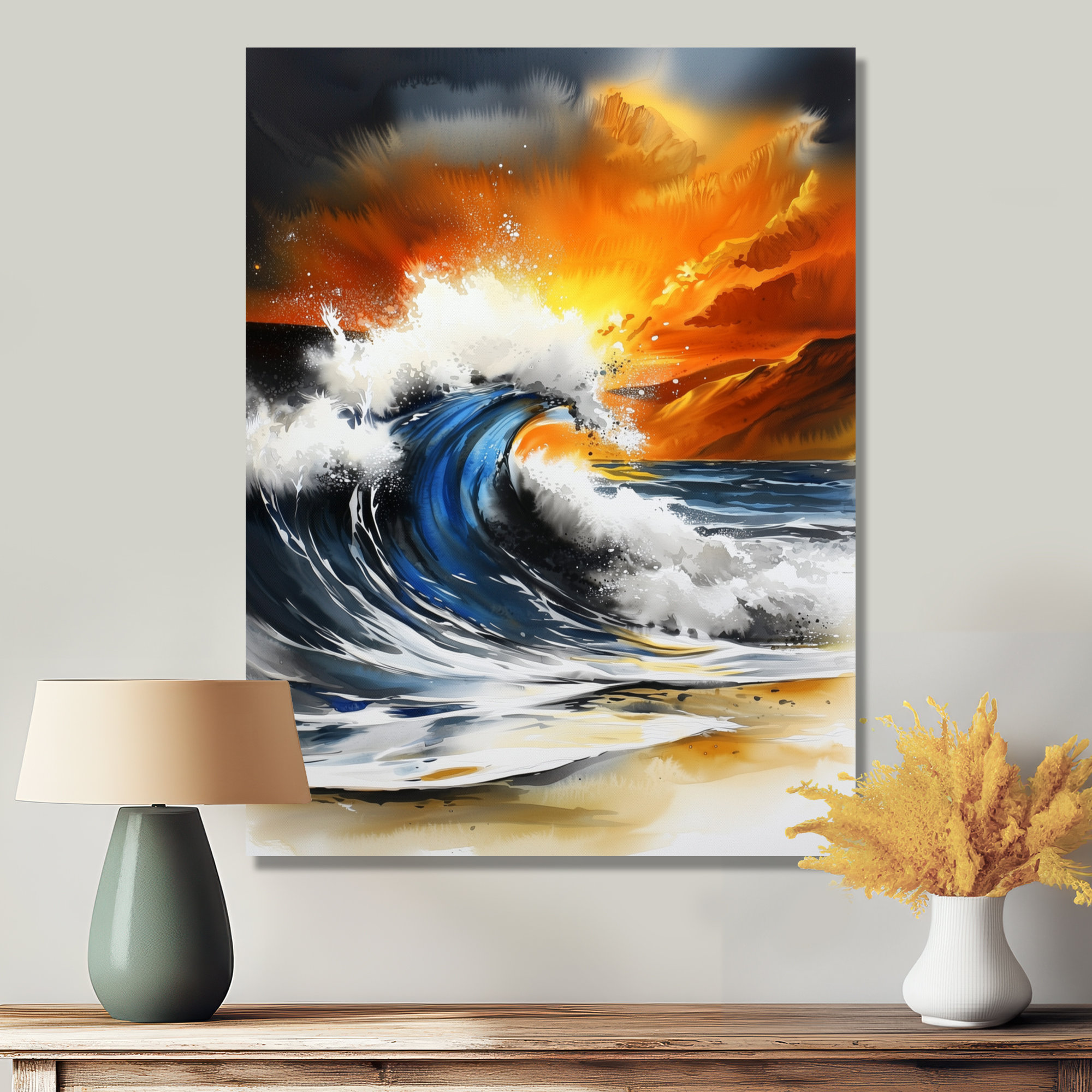 Ophelia & Co. Abstract Ocean Waves In California II - Landscape Metal ...