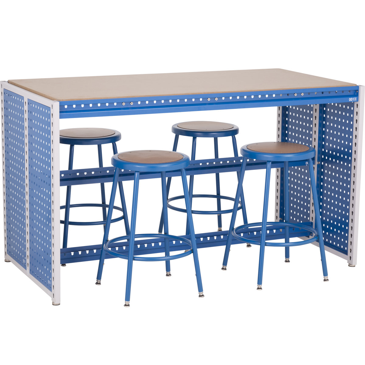 Learniture Creation Station Makerspace 60"W Adjustable Height Workbench ...