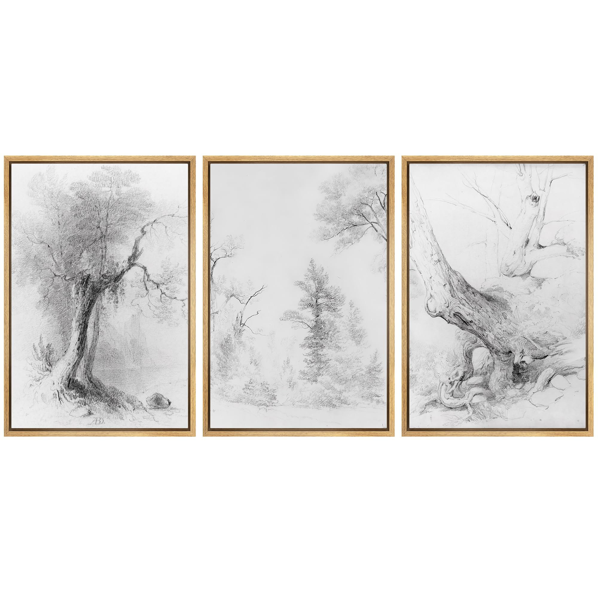wall26 " Ethereal Forest Tree Line Drawing Nature Landscape ...