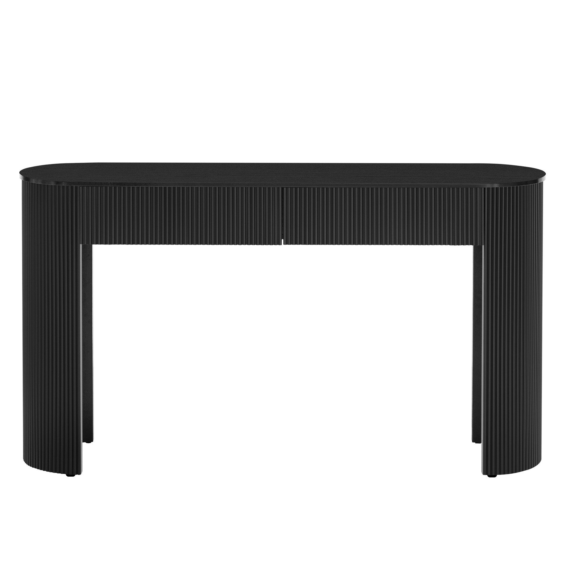 Latitude Run® Modern Black Console Table With Fluted Drawers, 2 Drawers ...