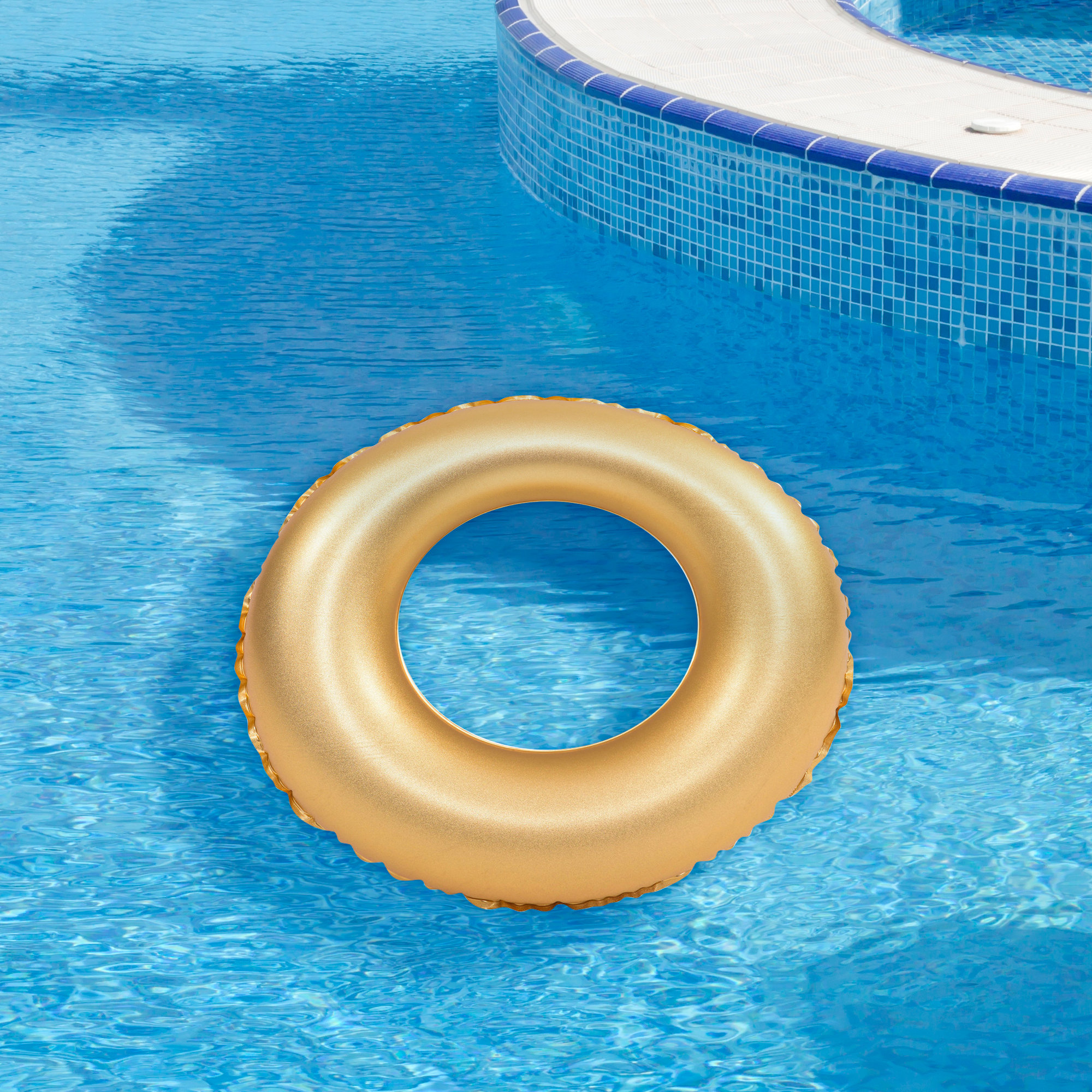 Pool Central 35" Inflatable Golden Pool Ring Float - Wayfair Canada