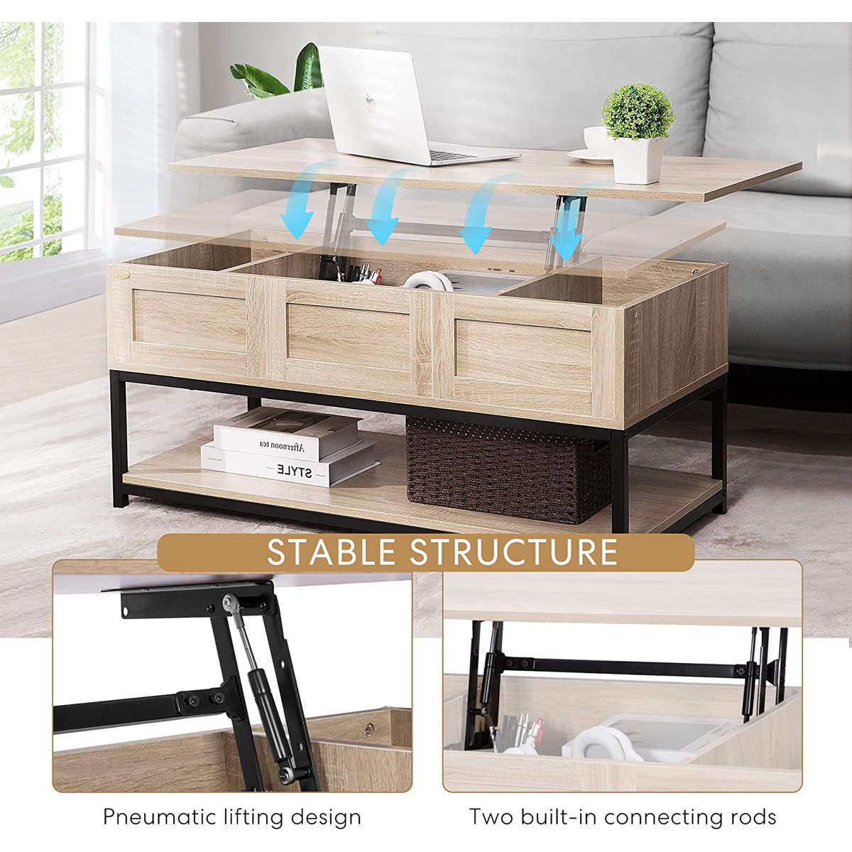 Trent Austin Design® Harbaugh Lift Top Coffee Table with Hidden ...