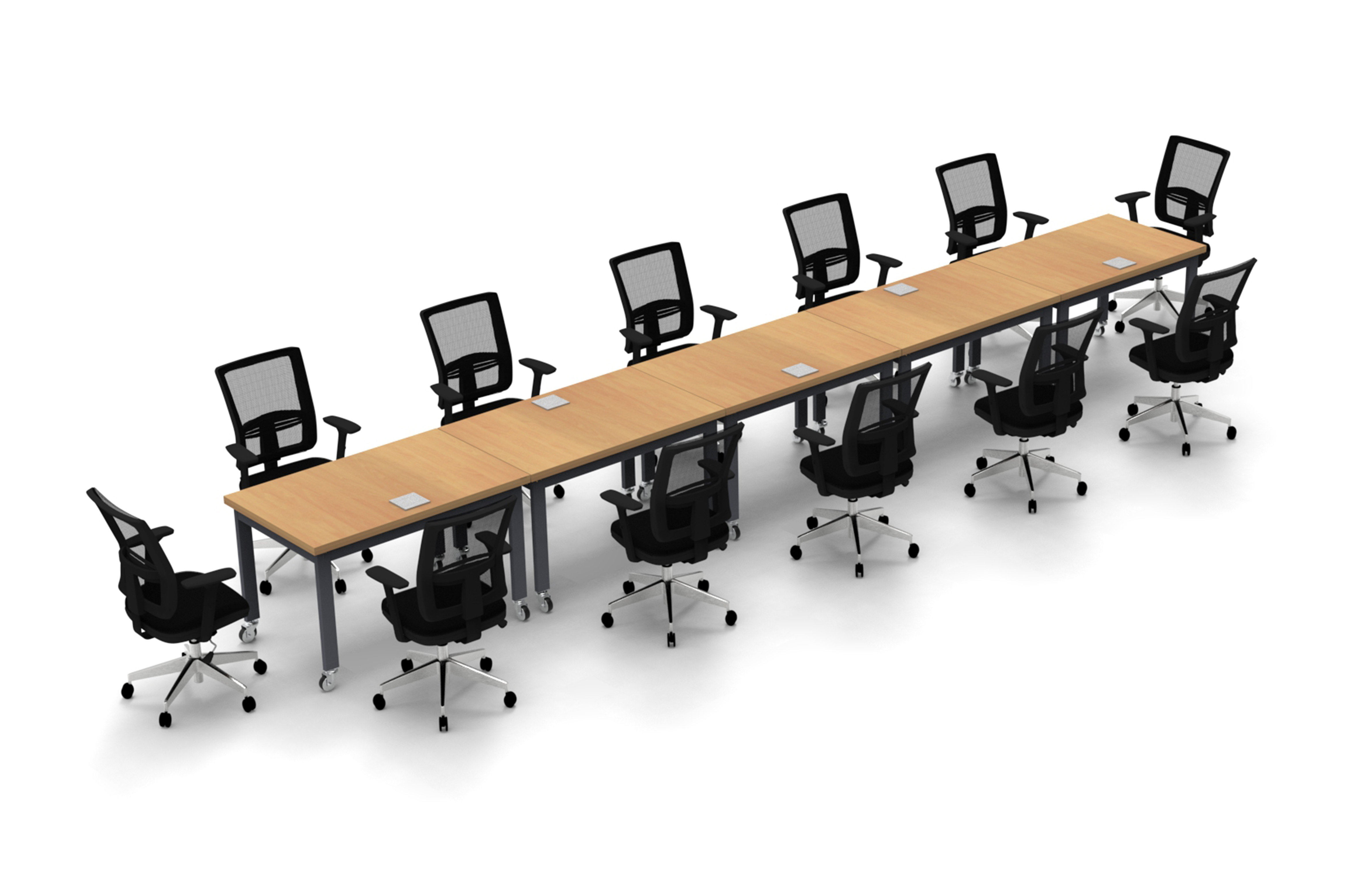 Inbox Zero 12 Person Conference Meeting Tables with 12 Chairs Complete ...