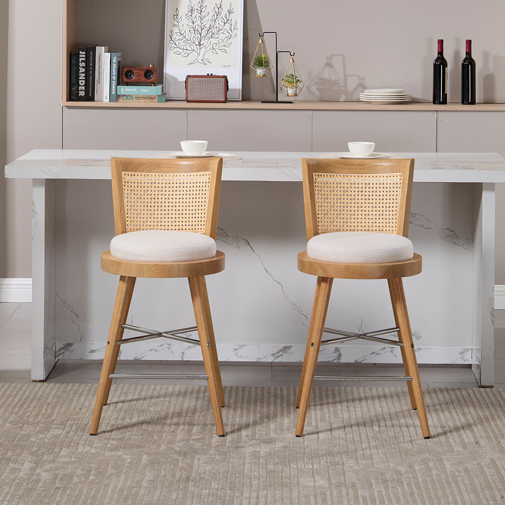 Bayou Breeze Mid Century Modern 26" Bar Stools Counter Height Bar ...