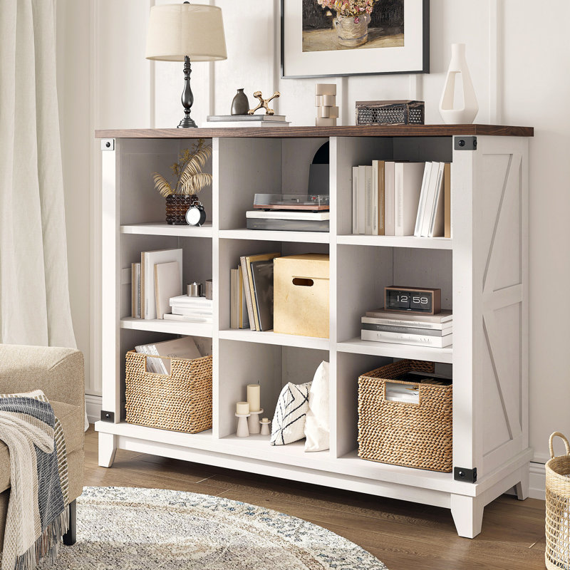 Gracie Oaks 9-cube Bookcase, 3 Tier Shelf Cube Storage Organizer, Wood ...