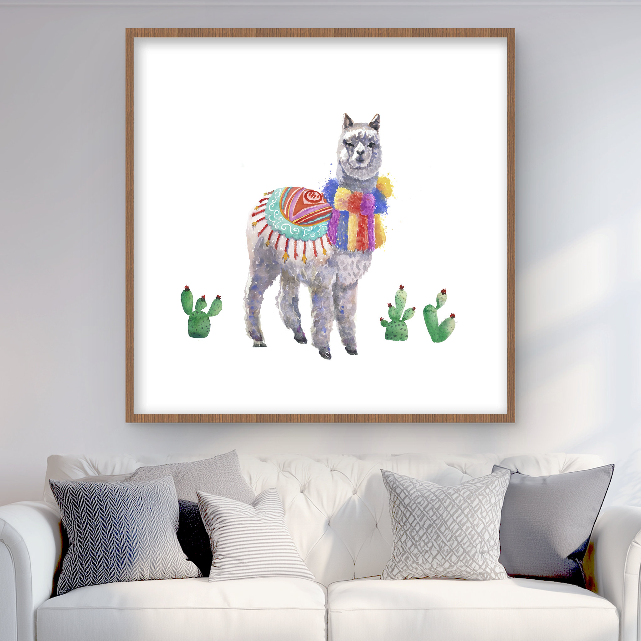 Lark Manor™ Traditional Peruvian Lama - Ethnic Green Framed Matted ...