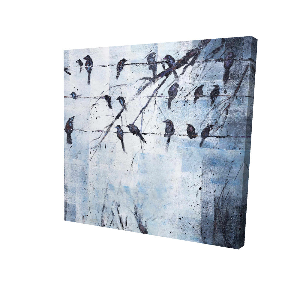 Begin Edition International Inc. Abstract Birds on Electric Wire - Blue ...