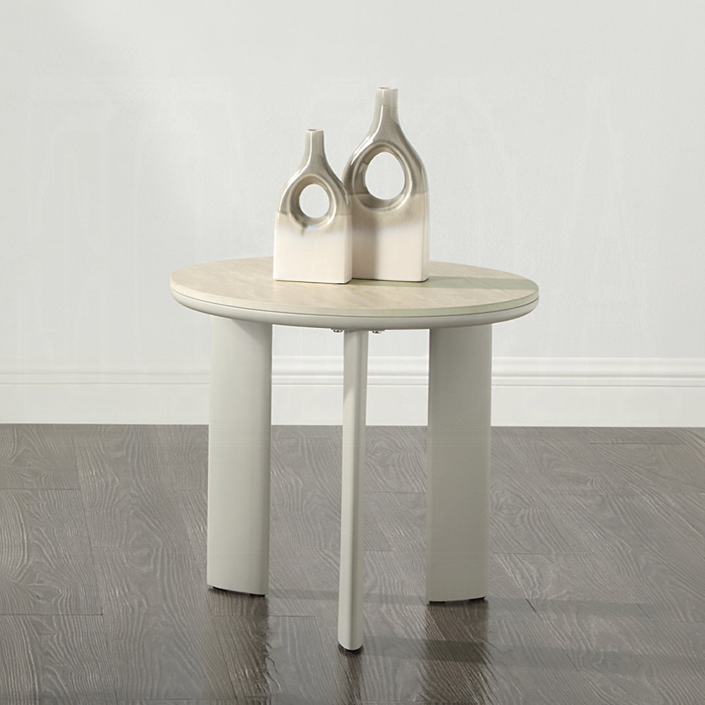 Hokku Designs End Table, Ceramic Top & Light Gray Finish | Wayfair
