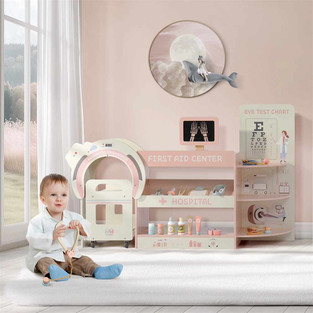Outopee 20 PCS Accessories Wooden Medical Center Playset | Wayfair