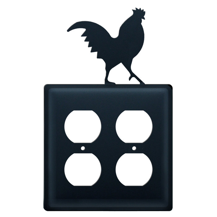 Village Wrought Iron Animals 2 - Gang Duplex Outlet Combination Wall ...