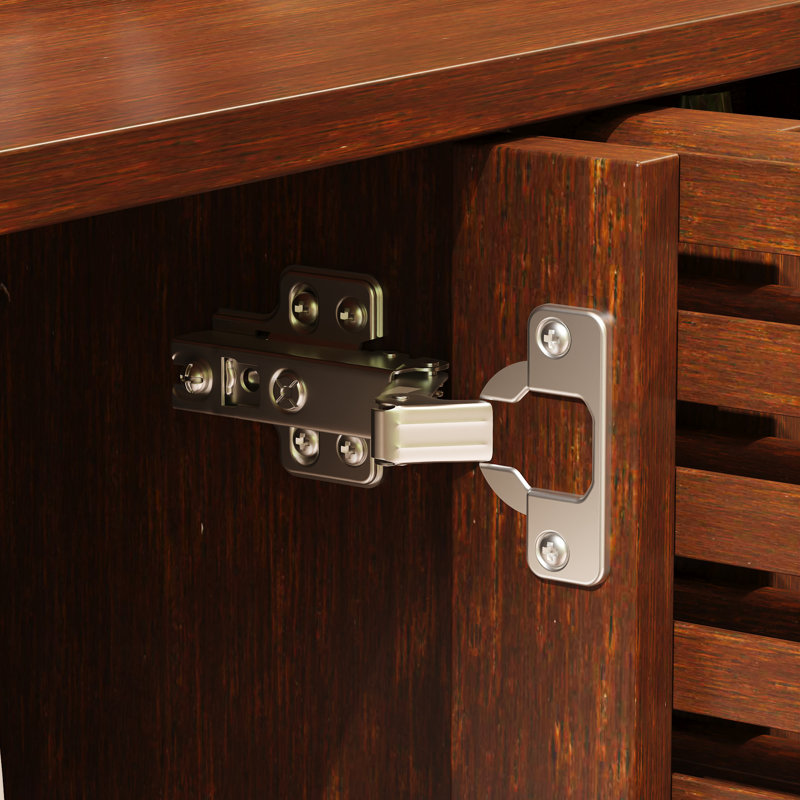 Millwood Pines Walnut Modern Vented Door Accent Cabinet With Adjustable ...