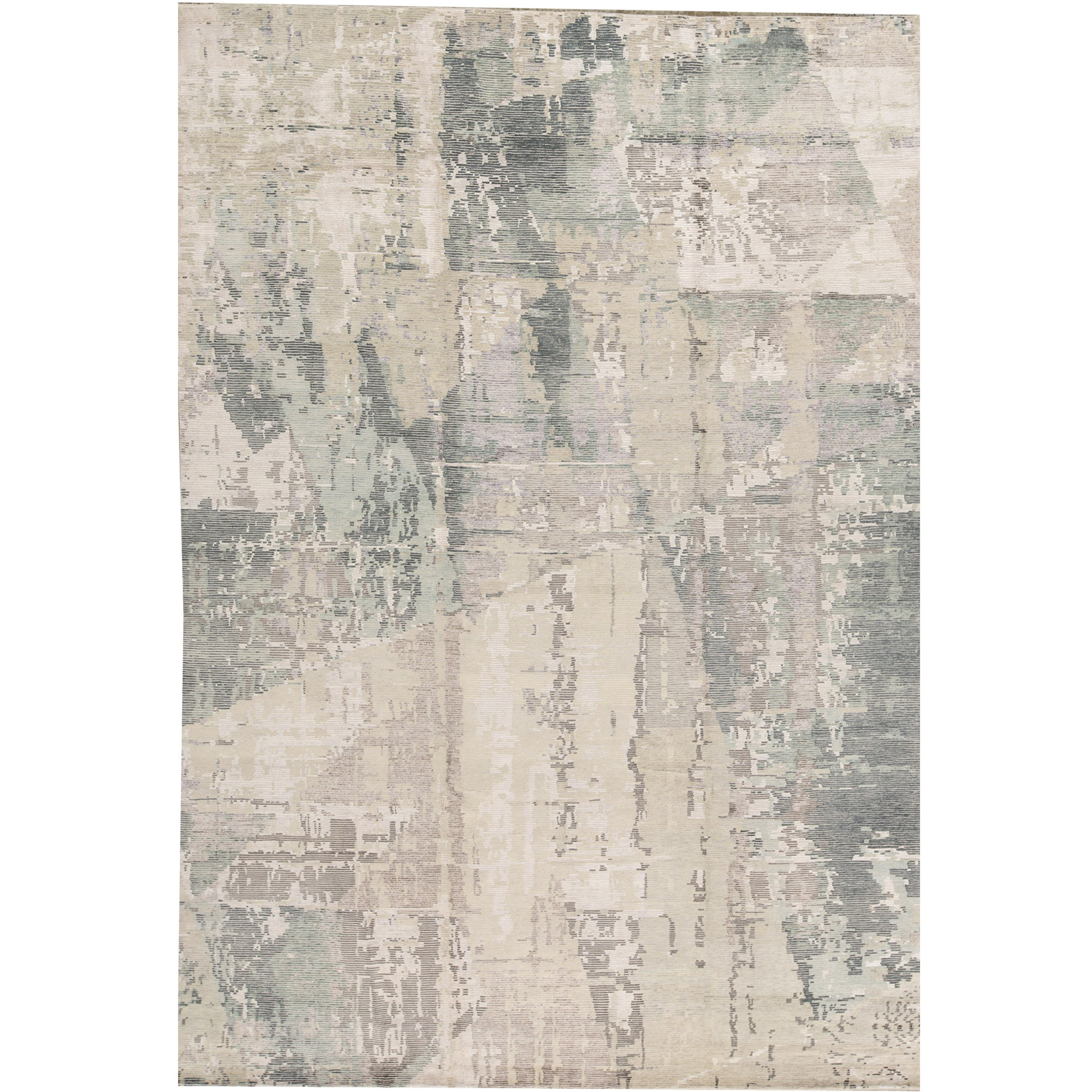 Bokara Rug Co., Inc. Hand-Knotted High-Quality Gray and Turquoise Area ...