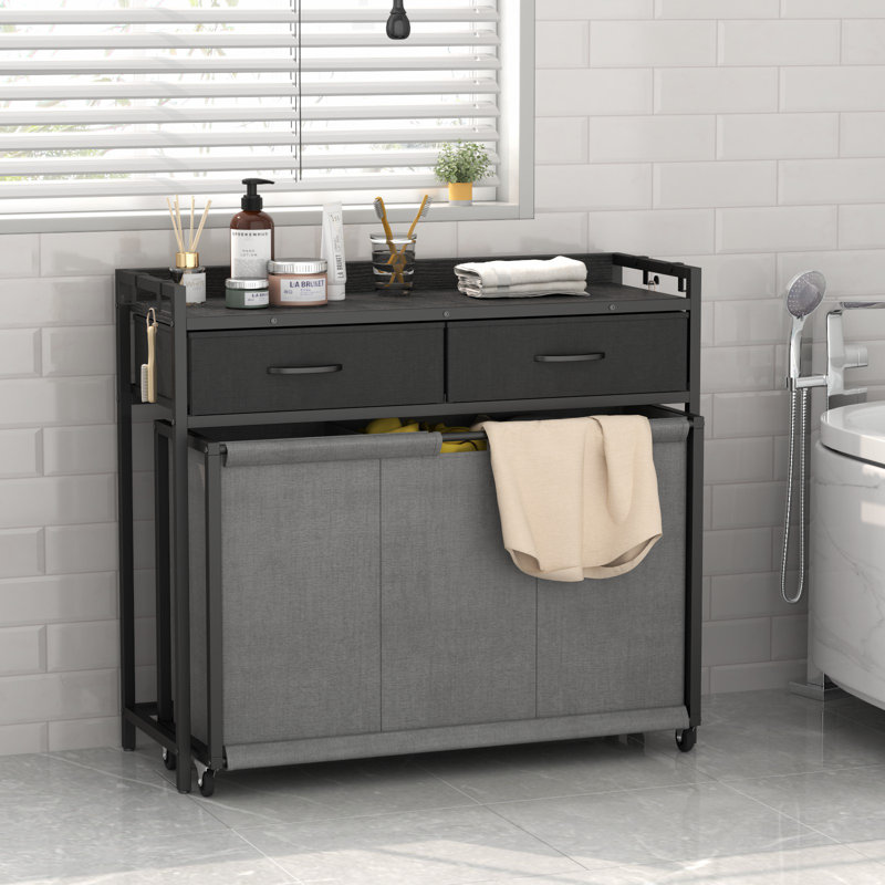 17 Stories Rustand Rolling Laundry Sorter with Handles & Reviews | Wayfair