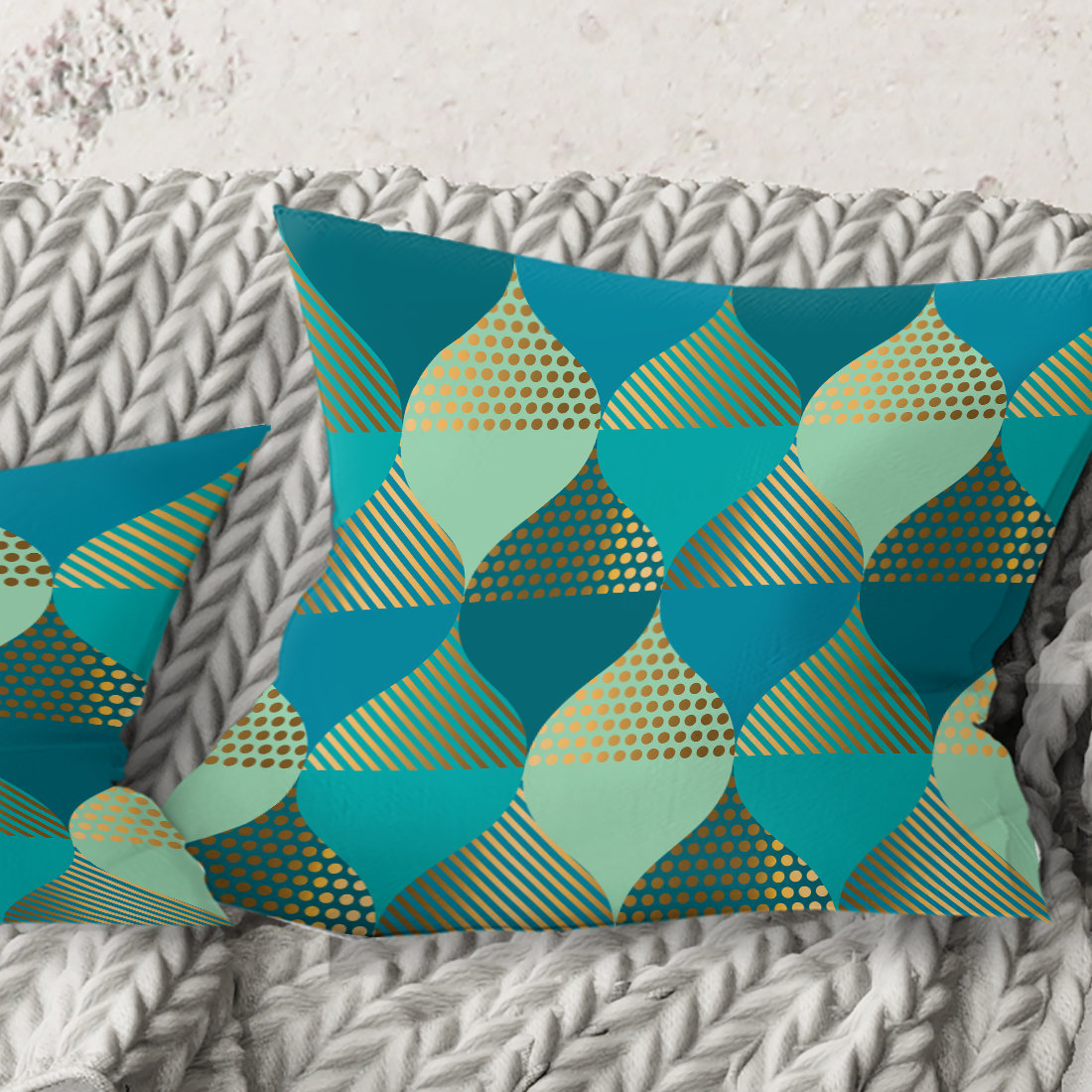 Design Art Luxury Retro Drops I - Mid-Century ModernPrinted Throw ...