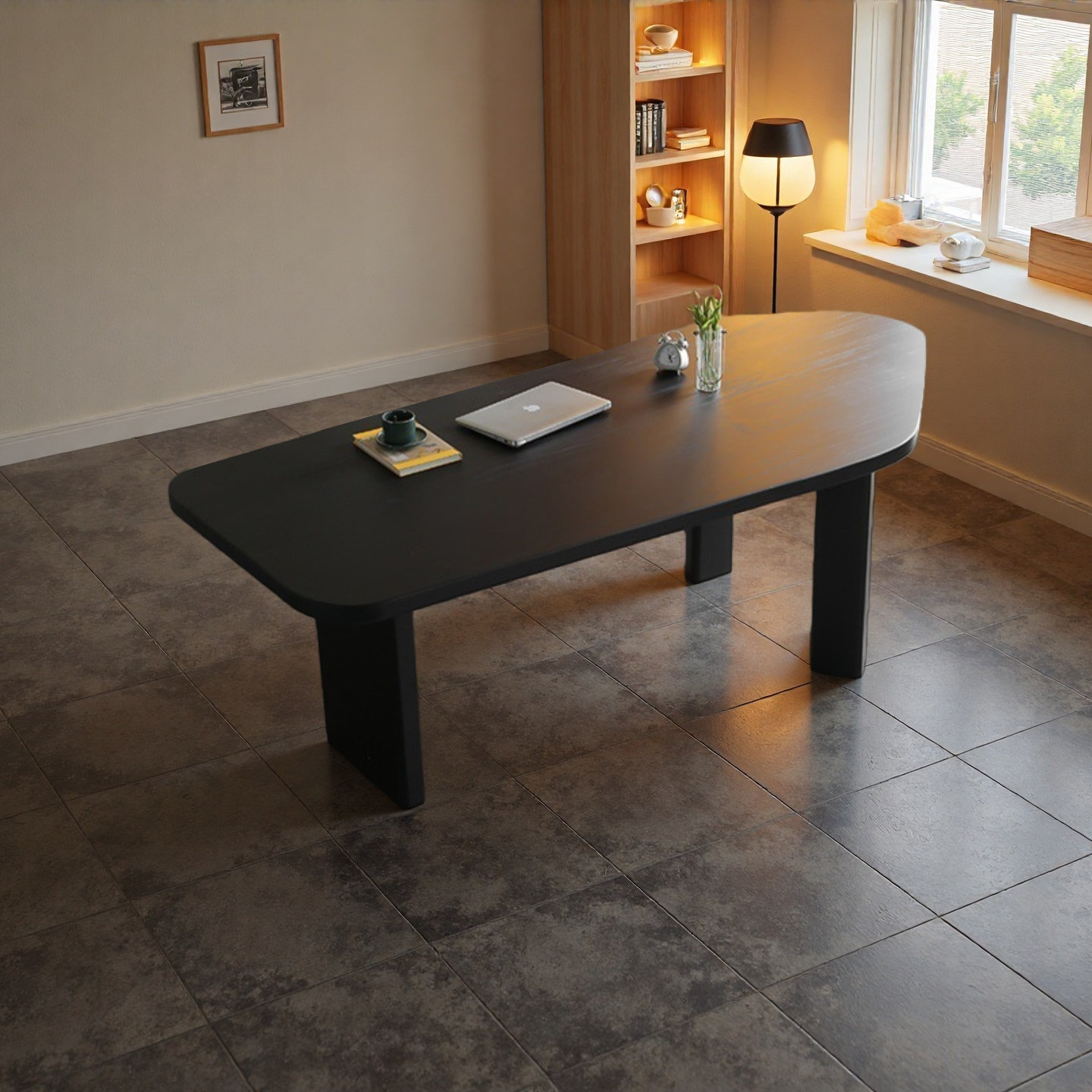 Orren Ellis Modern Minimalist Solid Wood Desk with Unique | Wayfair