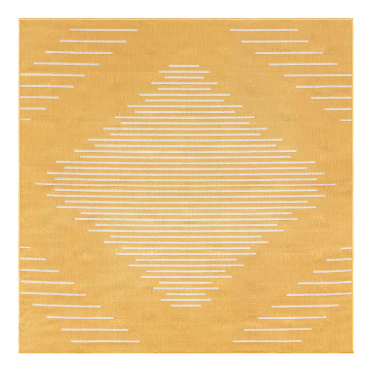 Union Rustic Yellow/White Indoor/Outdoor Rug | Wayfair