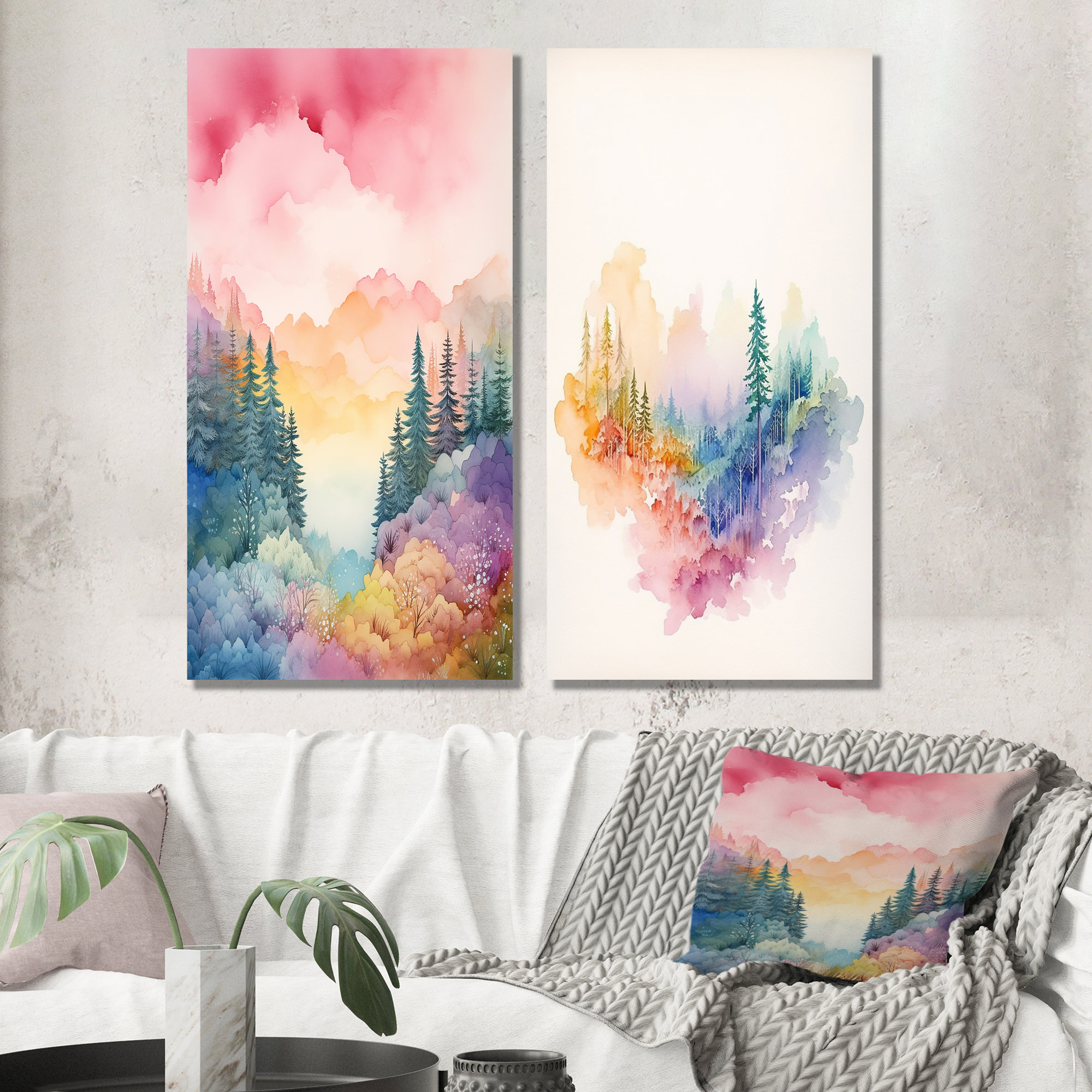 Millwood Pines Minimalism Mountain Rainbow Scenery - Landscape Wall ...